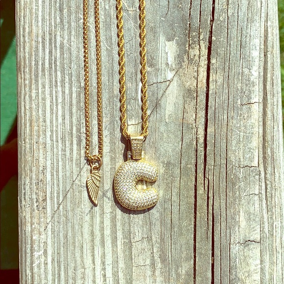 Accessories | Diamond C Chain Gold Chain With A Wing On It | Poshmark